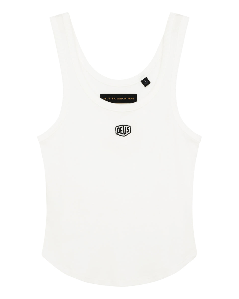 Tanks | Deus Ex Machina | June Shield Tank - Vintage White – Deus Ex ...