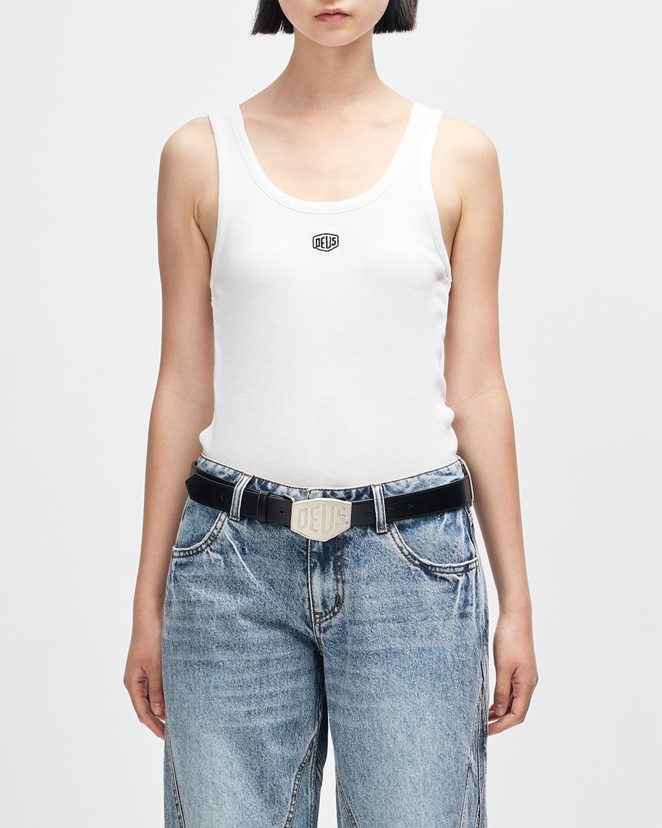 Tanks | Deus Ex Machina | June Shield Tank - Vintage White – Deus Ex ...