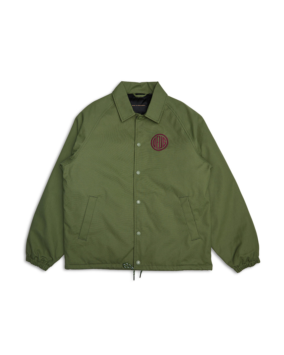 Jackets | Deus Ex Machina | Pill Logo Coach Jacket - Pine – Deus Ex ...