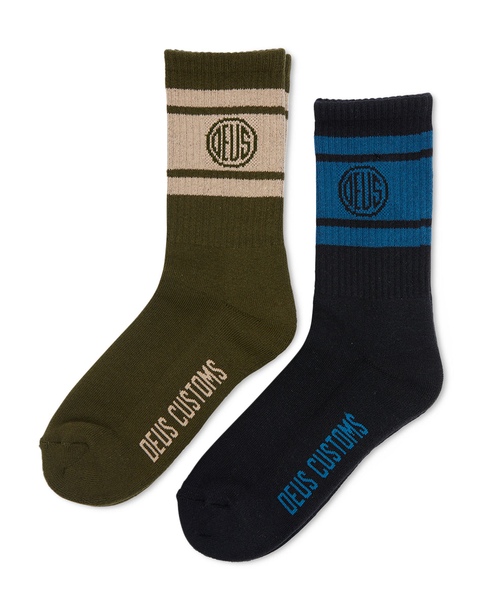 Socks | Deus Ex Machina | Pill Logo Sock - 2 Pack Multi – Deus Ex ...