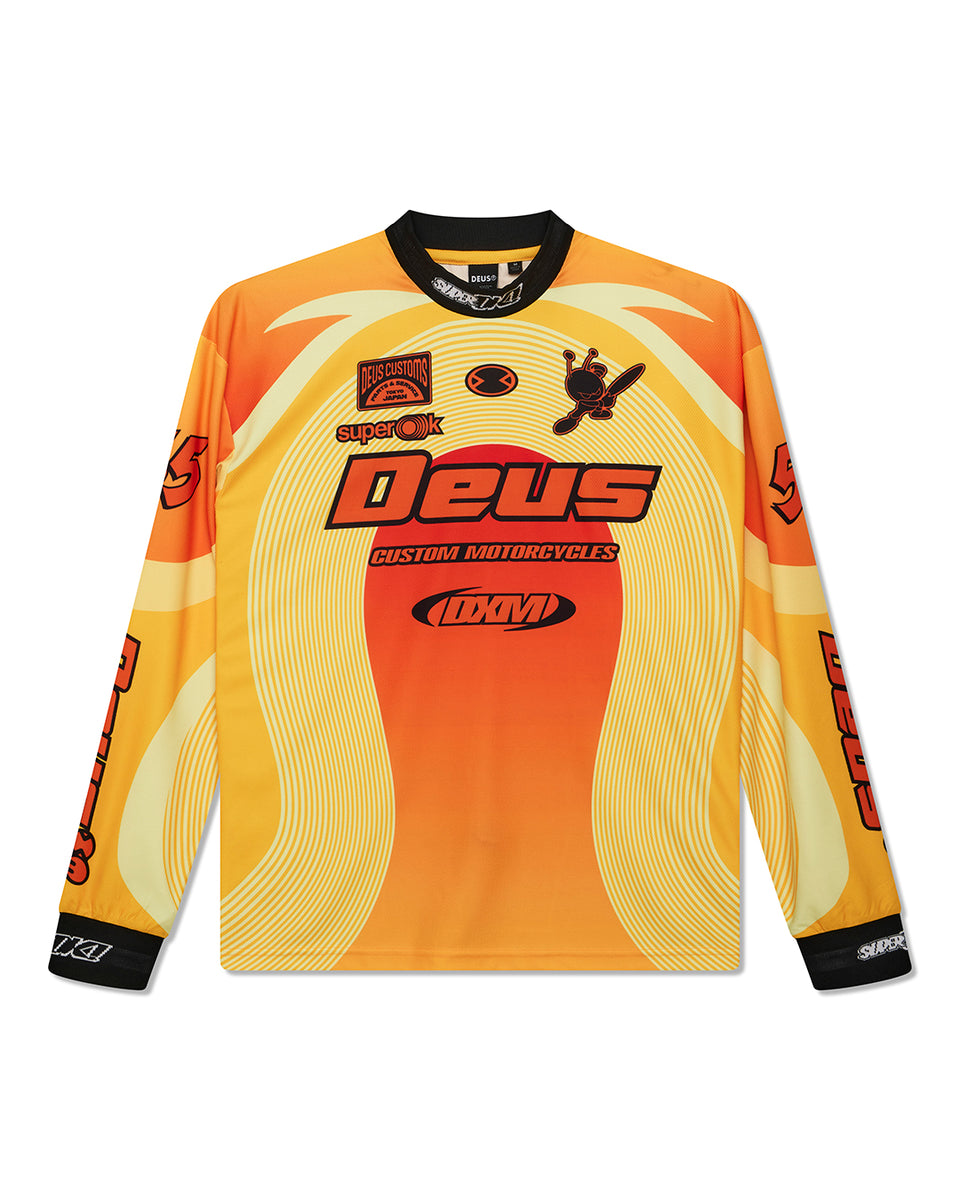 Jerseys | Deus Ex Machina | Pledge Moto Jersey - Sunrise Orange – Deus ...