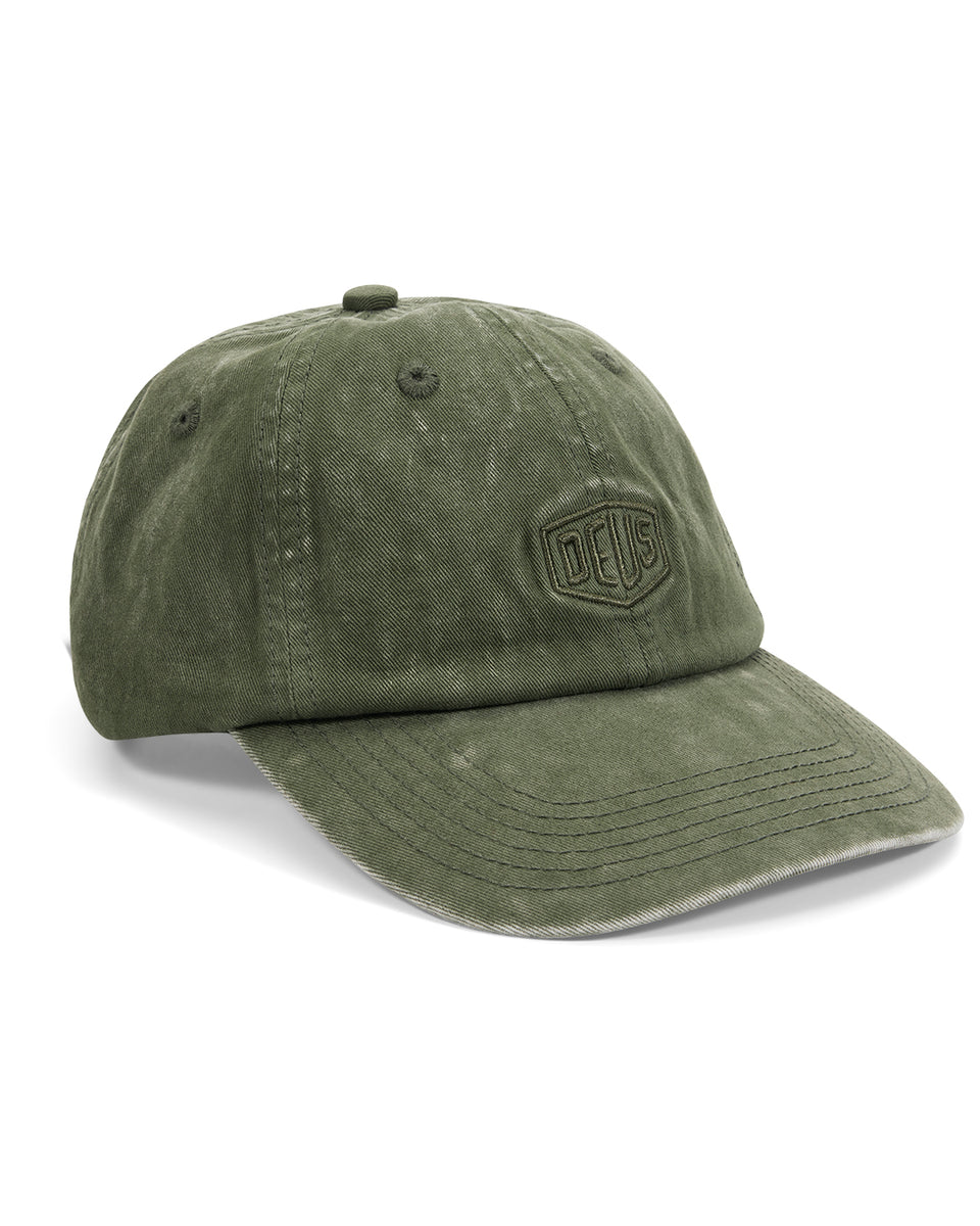 Hats | Deus Ex Machina | Shield Garment Dyed Dad Cap - Cypress Green ...