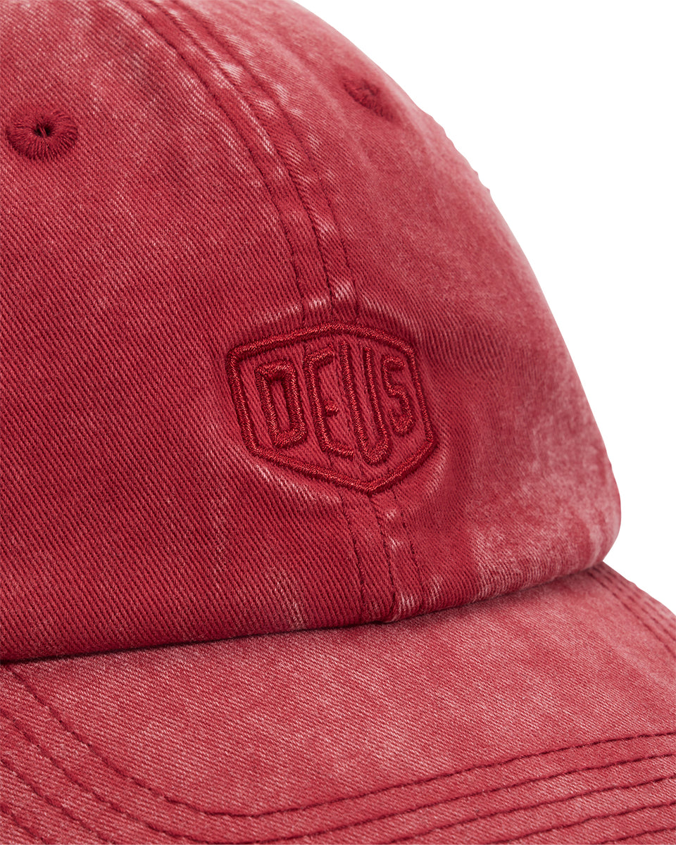 Hats | Deus Ex Machina | Shield Garment Dyed Dad Cap - Lava Falls Red ...