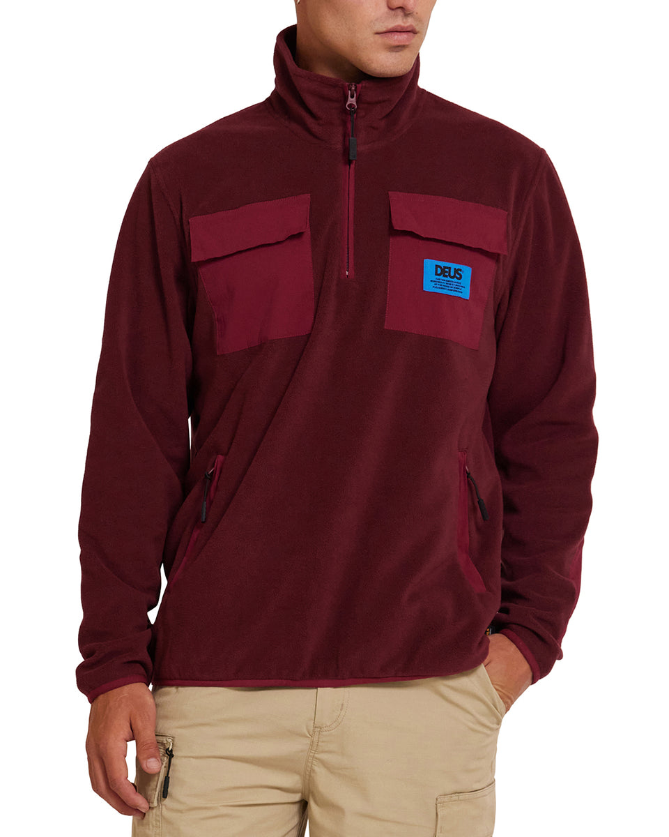 Fleece | Deus Ex Machina | Section Zip Neck Fleece Rhodo – Deus Ex ...