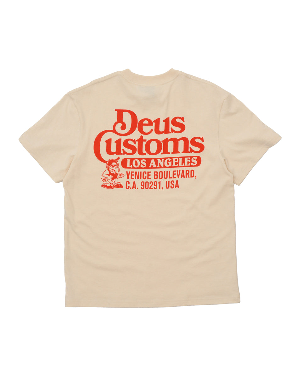 Tees | Deus Ex Machina | Raptor Tee - Dirty White – Deus Ex Machina ...