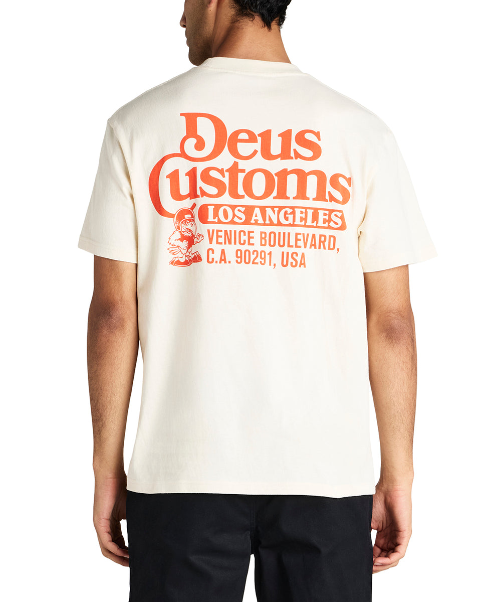 Tees | Deus Ex Machina | Raptor Tee - Dirty White – Deus Ex Machina ...