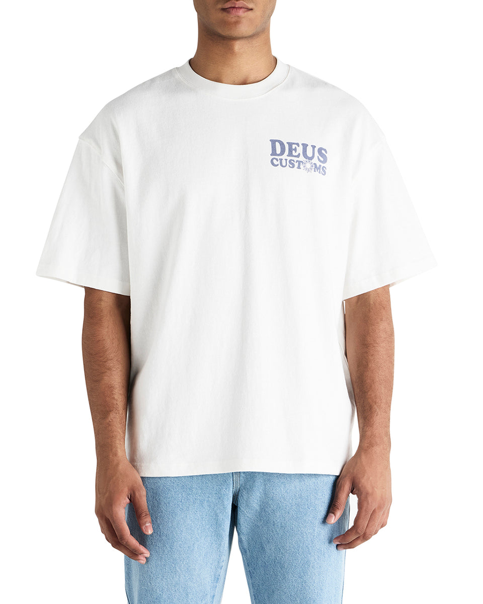 Tees | Deus Ex Machina | Greetings Tee - Vintage White – Deus Ex ...